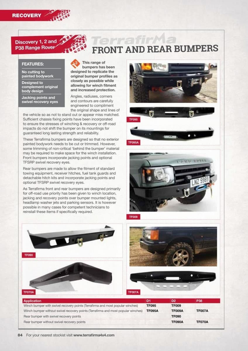 Front & Rear Bumpers Discovery 12 & P38 Range Rover
