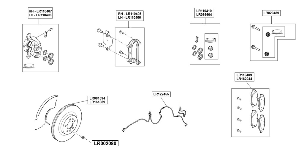 Discovery 5 Front Brakes with 349mm Discs from VIN JA000001