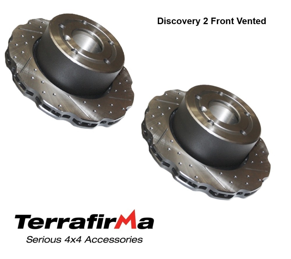 Terrafirma Wavy Cross Drilled and Grooved Brake Discs for the Discovery 2