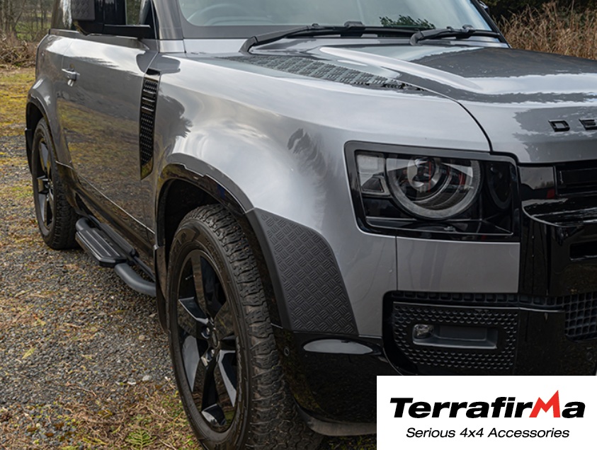 New Defender 90 2020 Onwards Wheel Arch Protectors Plastic Chequer ...