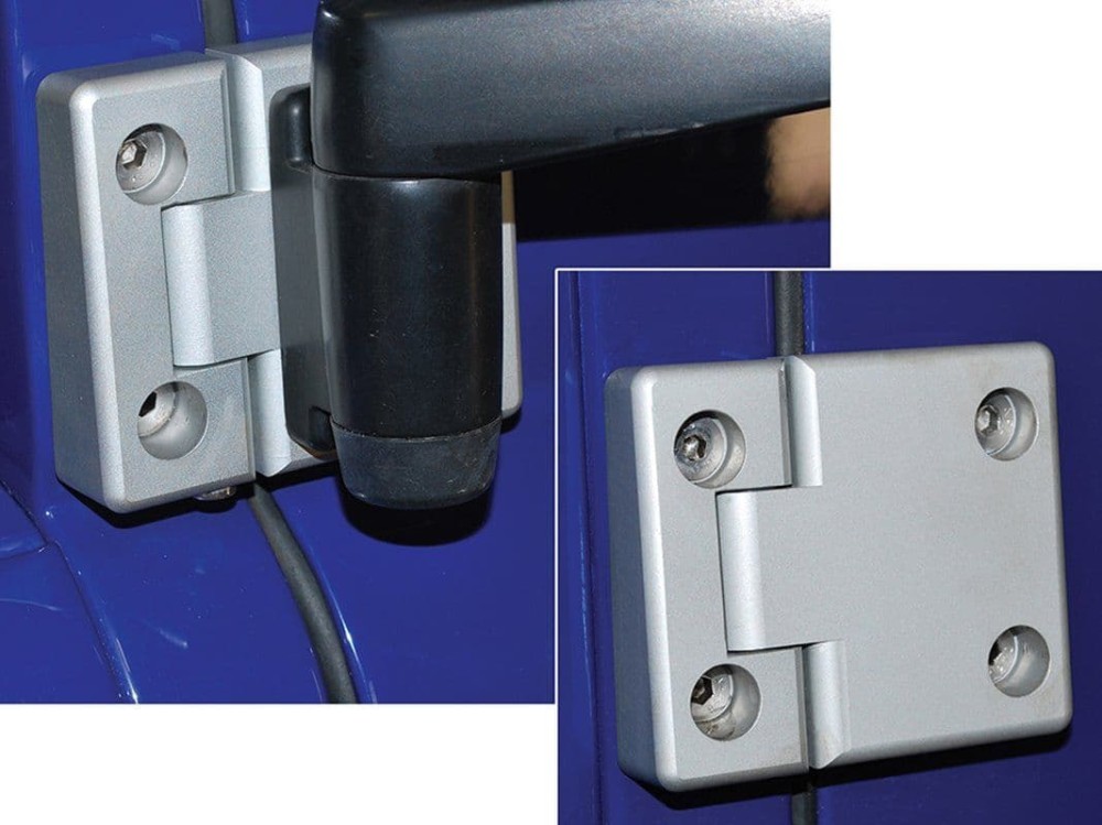 Defender Front Door Hinge Kit Silver Alloy with Stainless Steel ...
