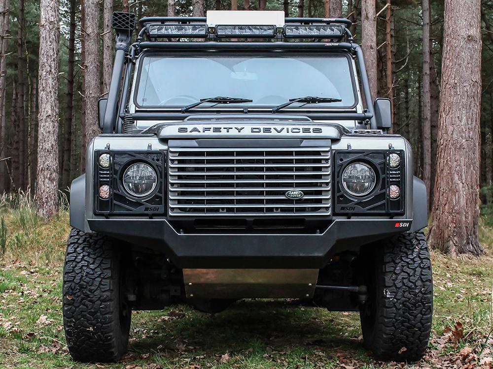 Safety Devices Stepped Non-Winch Steering Guard for Defender - DA3802