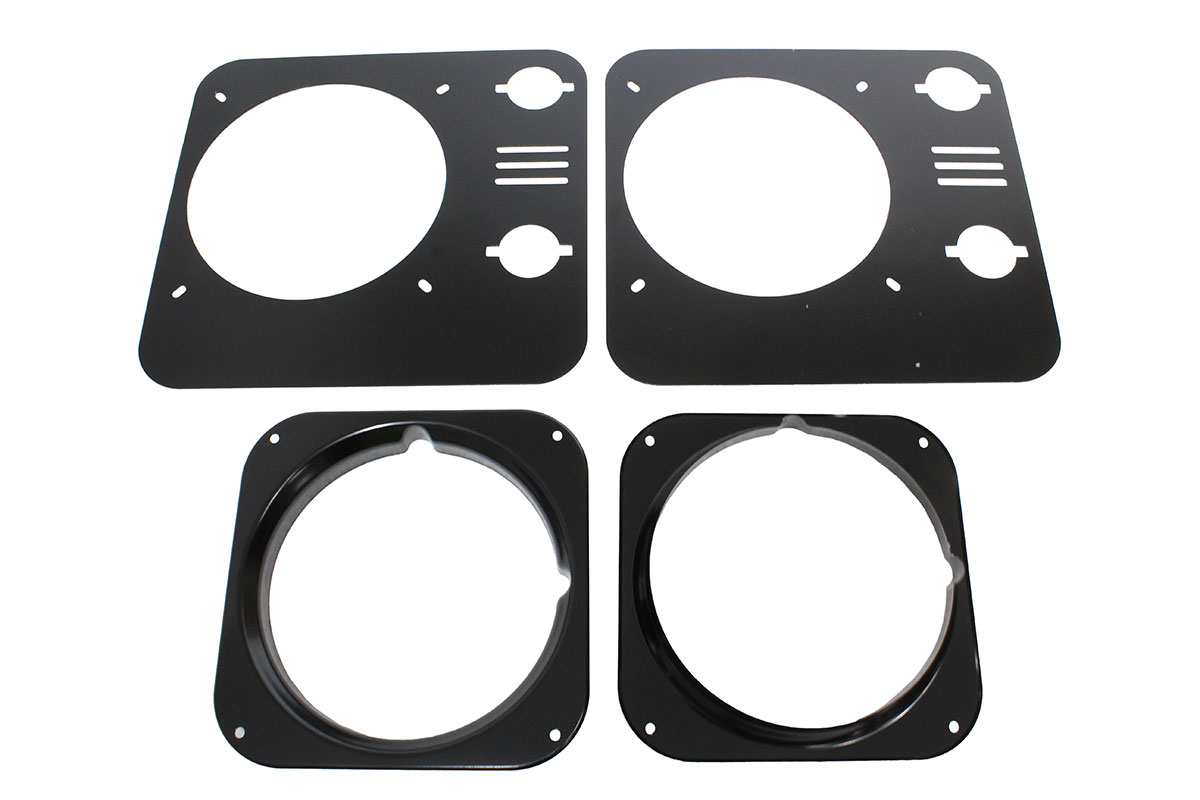 Defender Headlamp Retro Bezels Slotted Pair - TF274