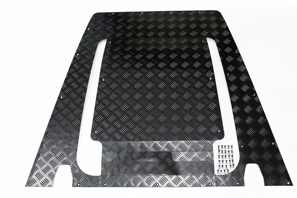Defender 2007 Onwards Premium Bonnet Protection Chequer Plate Black ...