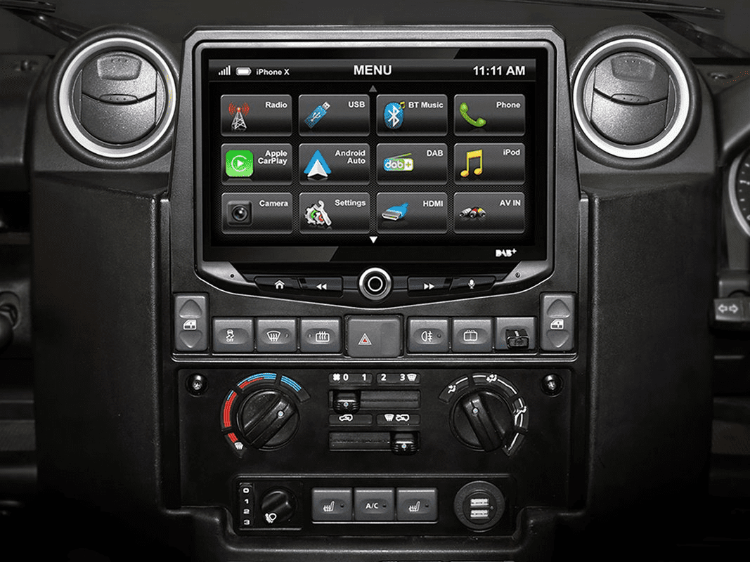 DA3868 Defender 2007 10-Inch Integrated Multimedia System With Integrated Bespoke Installation Kit