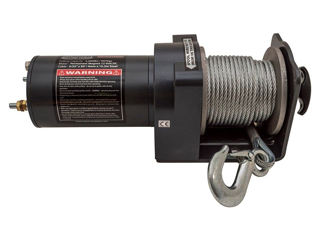 DB2000 Britpart Pulling Power Winch 2000Lbs 12v