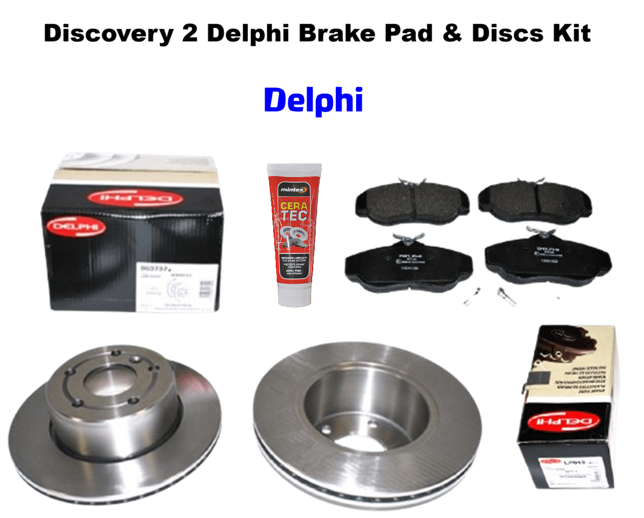 Discovery 2 Delphi Front Brake Pads and Discs Kit