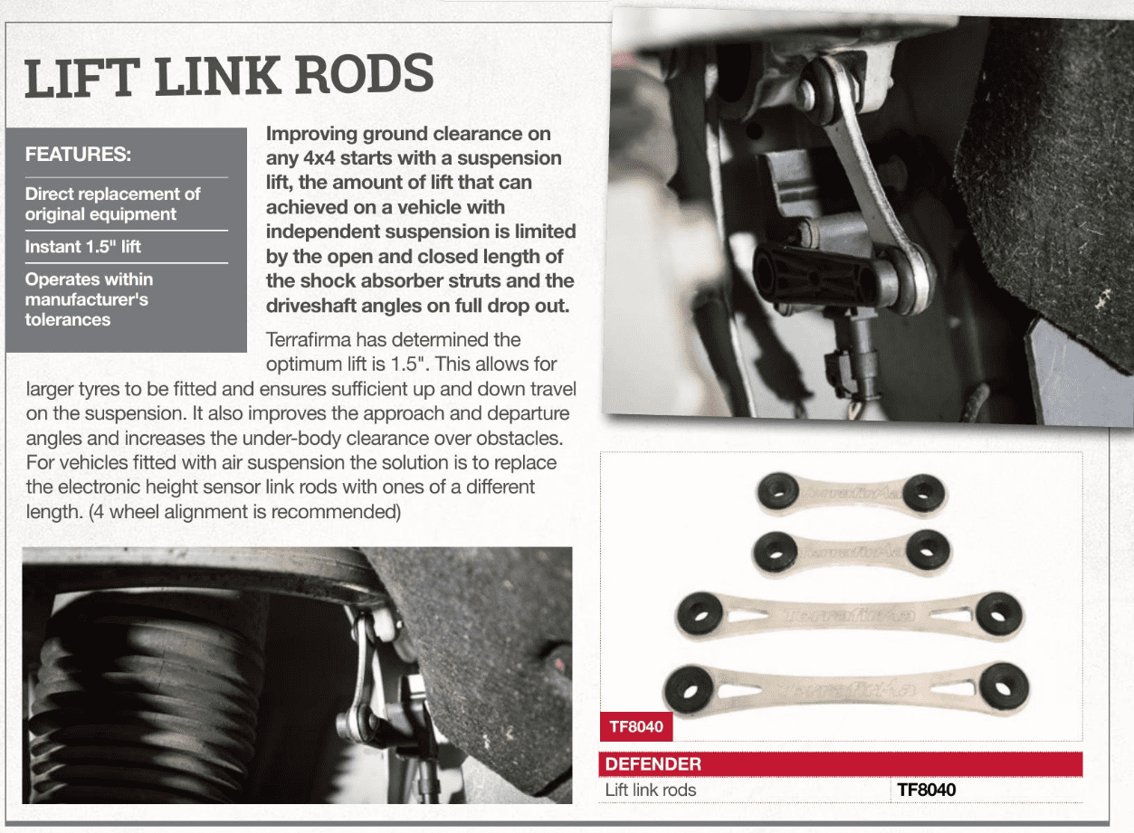 New Defender L663 Suspension Lift Link Rods Kit - TF8040