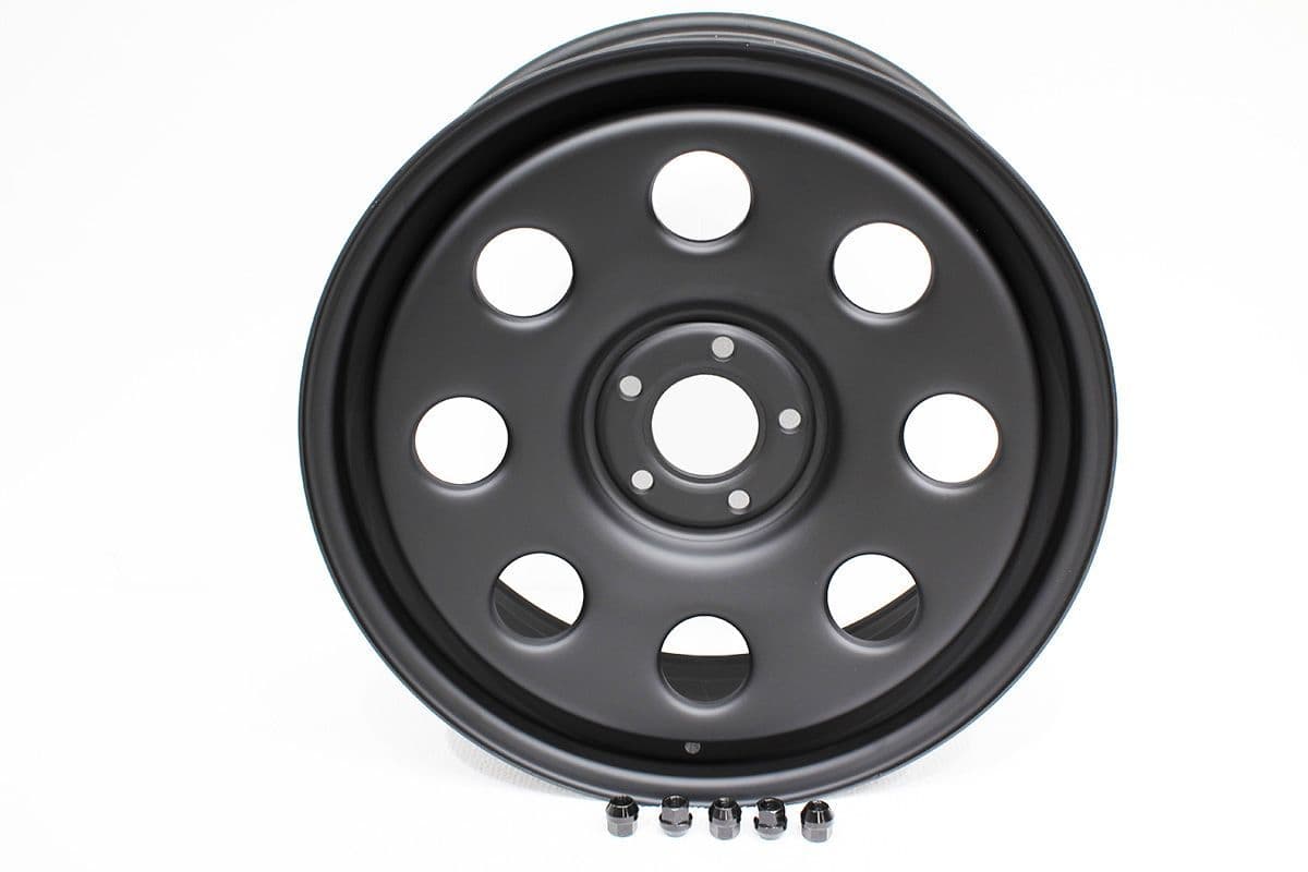 New Defender Steel Wheel 20 x 8 ET45 Satin Black with Nuts - TF1520